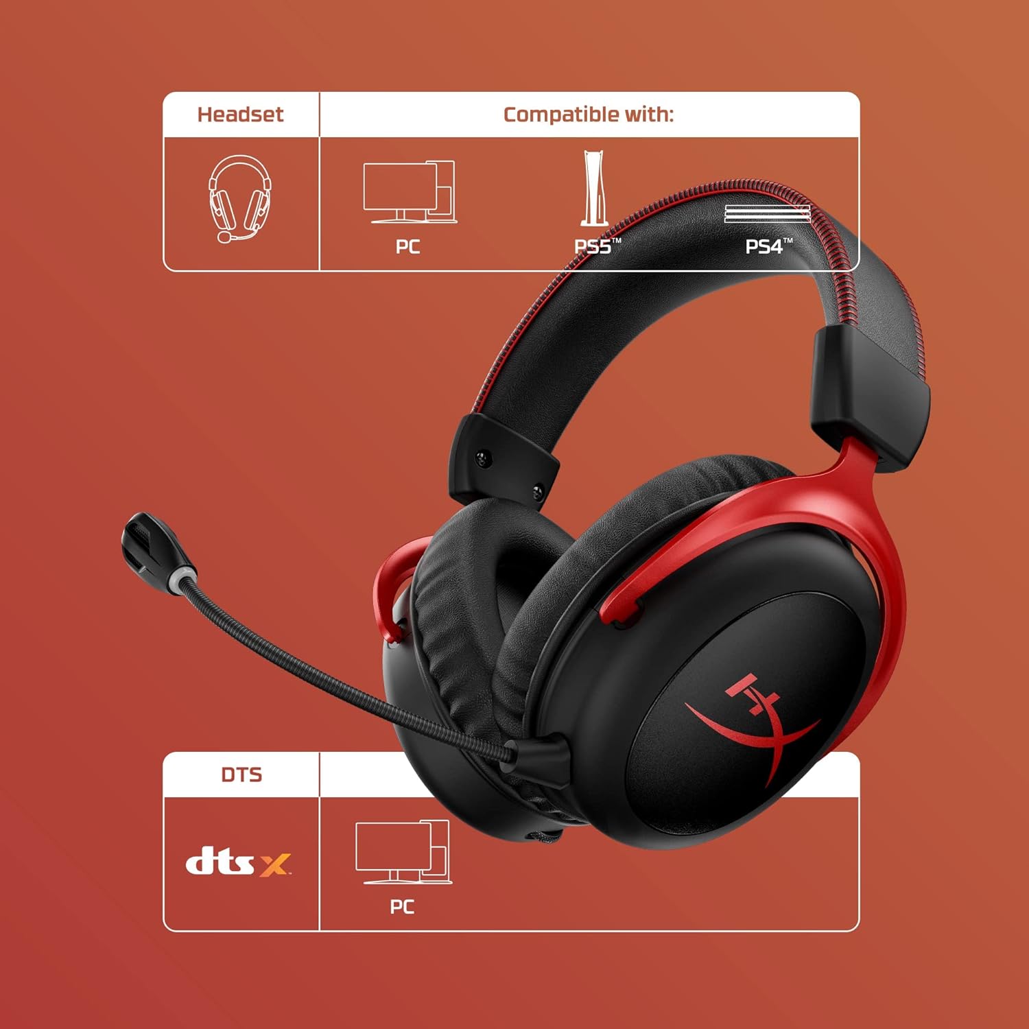 قیمت و خرید هدست گیمینگ بی‌سیم HyperX Cloud II، 2.4 گیگاهرتز، باتری 30 ساعت، برد 20 متر، هدفون ...